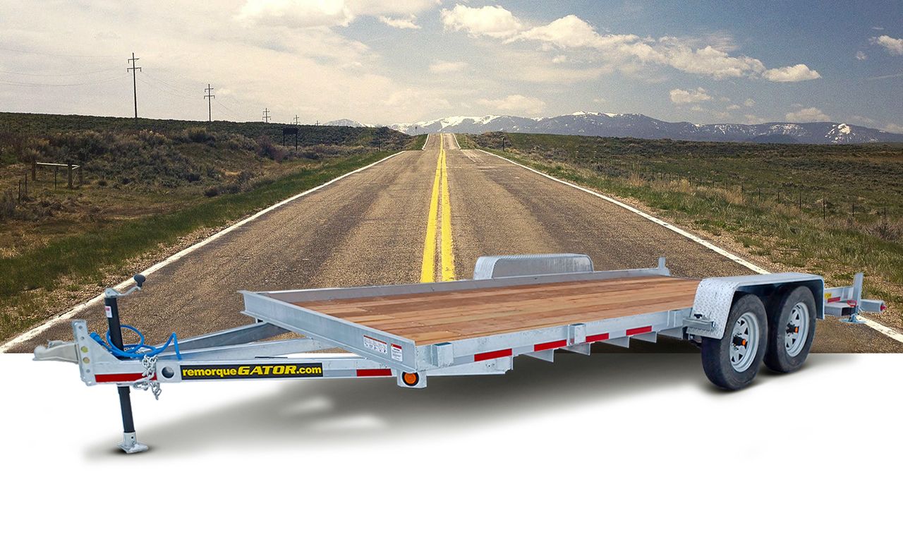 Galvanized car hauler trailer Gator 82 x 16 - 7000lbs