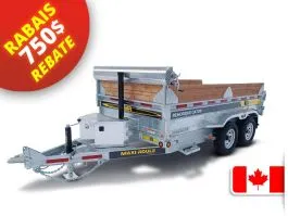 Galvanized dumper trailer 6 x 12 - 10 000 lb - Maxi-Roule Econo -Fully ...